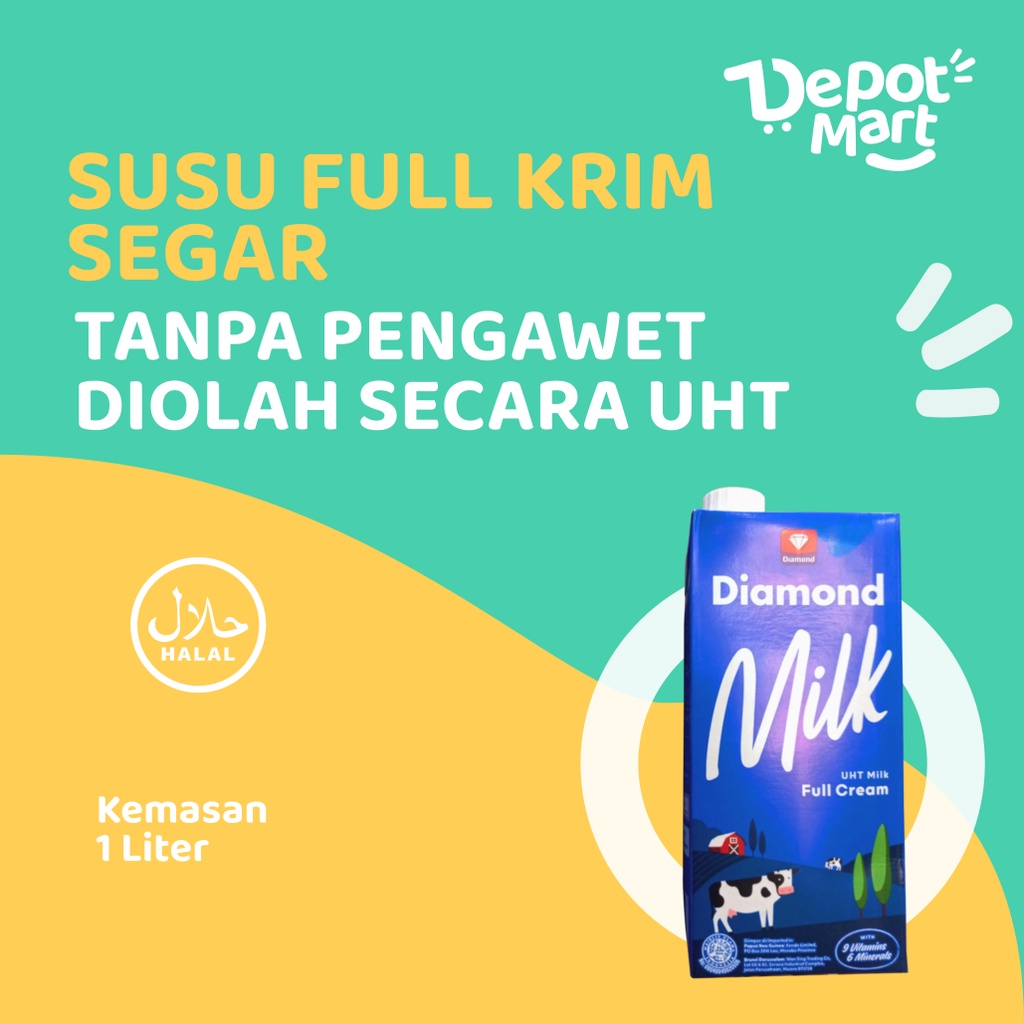 Jual Susu Diamond Full Cream UHT 1 Liter | Shopee Indonesia