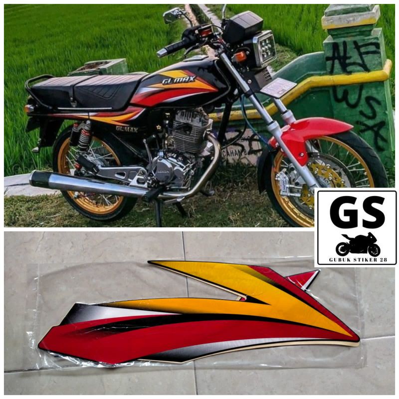 Jual STRIPING STIKER LIS BODY MOTOR HONDA GL MAX TAHUN 2005 MERAH ...