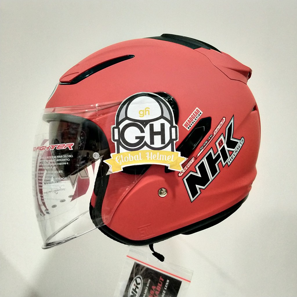 Jual HELM NHK R1 RED DOFF NHK R-1 POLOS SOLID RED DOFF DOUBLE VISOR ...