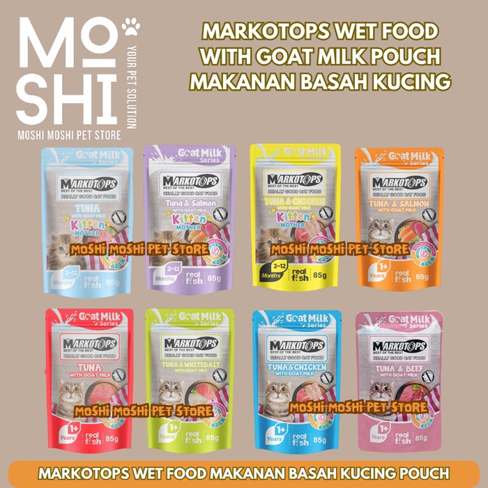 Jual Markotops Pouch Wet Food Goat Milk Series Makanan Basah Kucing ...
