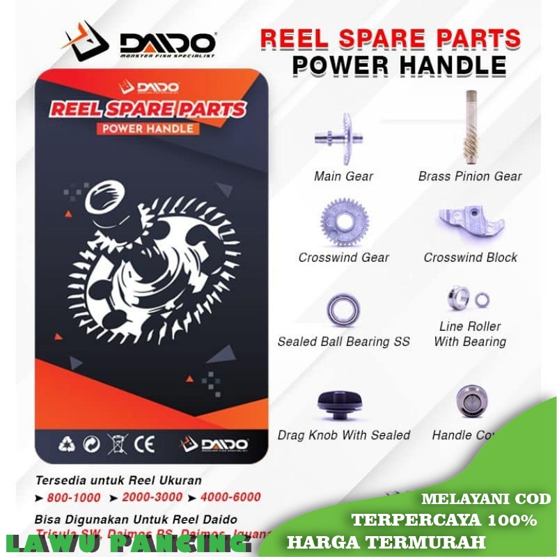 Jual Spare Part Reel Daido Normal Handle dan Power Handle Asli Daido ...