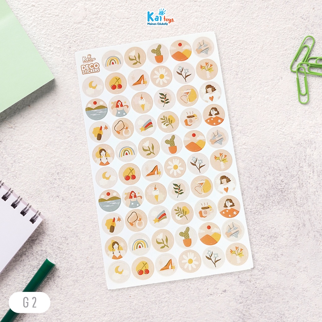 Jual Stiker Aesthetic / Sticker Deco Jurnal / Stiker Hari Bulan ...