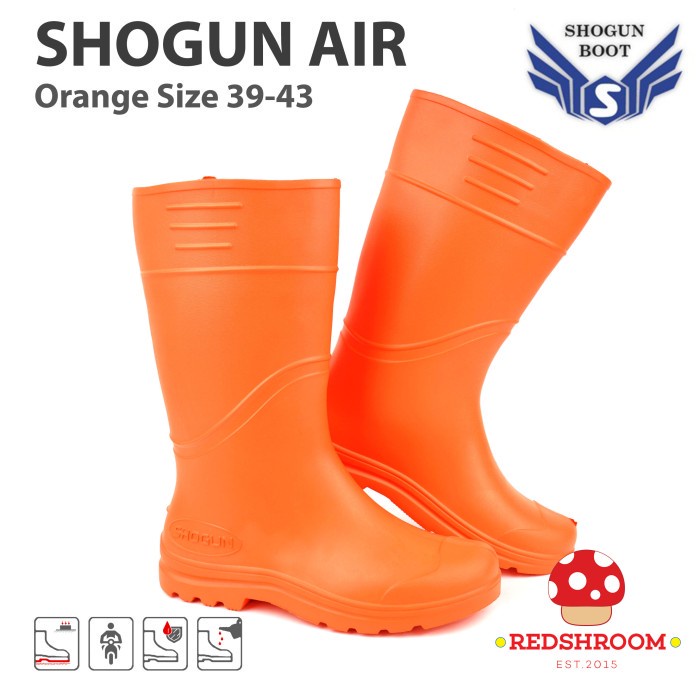 Jual Sepatu Boot Tinggi SHOGUN AIR Orange Boots EVA Ringan Nyaman Anti ...