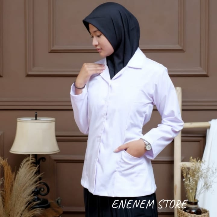 Jual COD Kemeja Dinas Putih wanita Baju Putih PDH PNS/ASN, Baju Putih ...