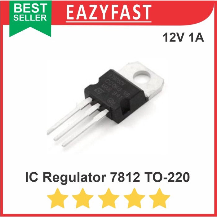 Jual IC Regulator L 7812 CV 12 V Volt 12V 1A 1 A L7812 L7812CV LM7812 ...