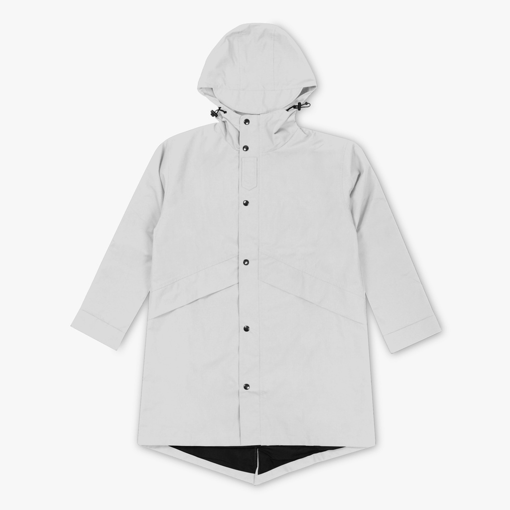 Jual AME - Bonito Parka - White - Jaket Parka Raincoat Unisex Pria ...