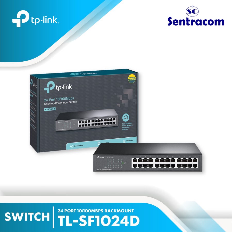 Jual TP-LINK TL-SF1024D 24-Port 10/100Mbps Rackmount Switch 24 Port ...