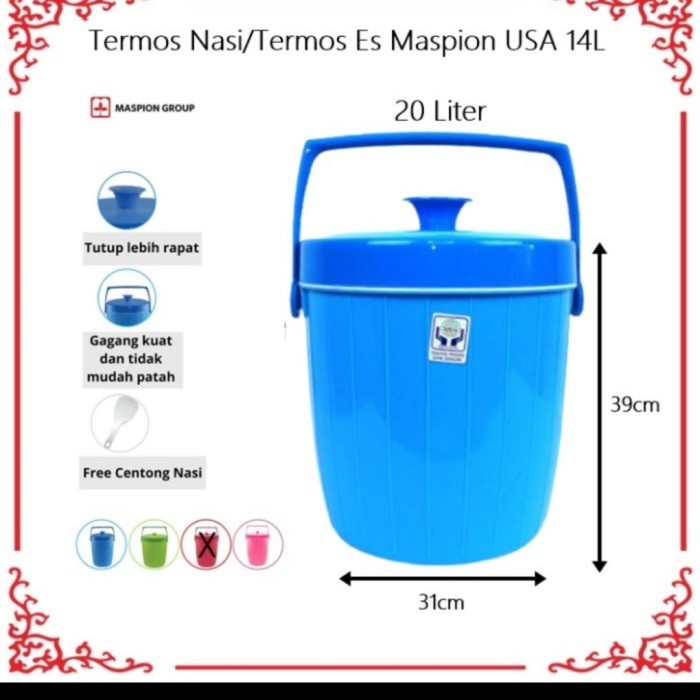 Jual termos nasi 20 liter / termos es / ice bucket maspion usa | Shopee ...