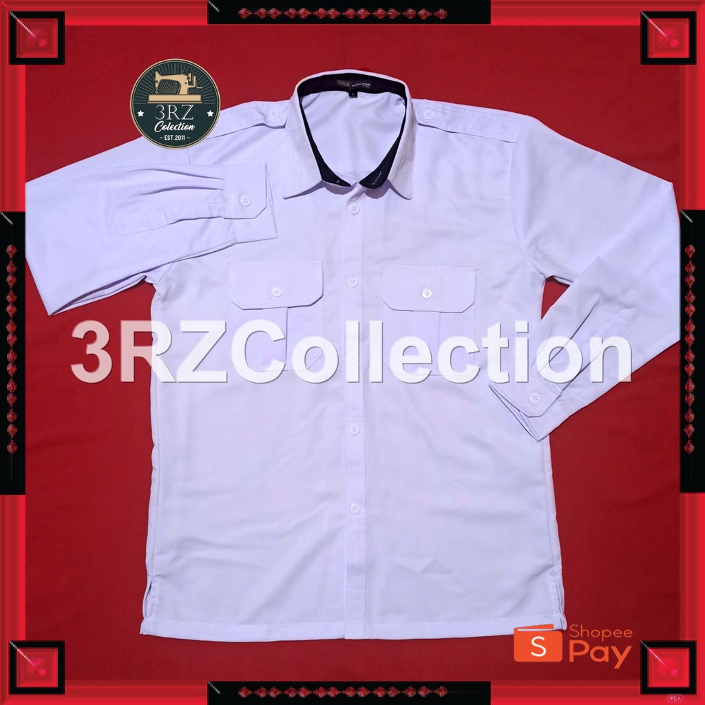 Jual 12.12 SERAGAM SALE / Baju Pdh Putih Pria Kemeja Dinas Putih Pria Lengan Panjang Seragam PNS ...
