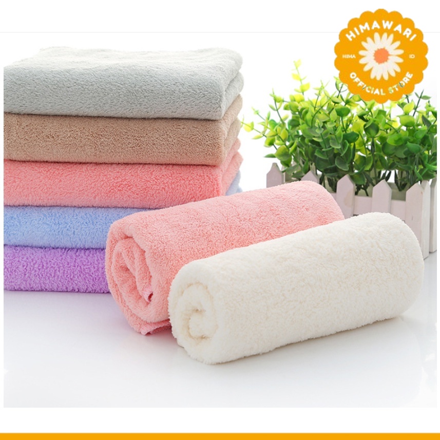 Jual HIMA - Handuk Mandi Microfiber Bulu Polos 35x75cm / Handuk Mandi ...