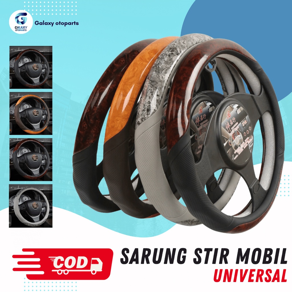 Jual Sarung Setir Mobil Kulit Premium Motif Kayu - Universal dan Anti ...