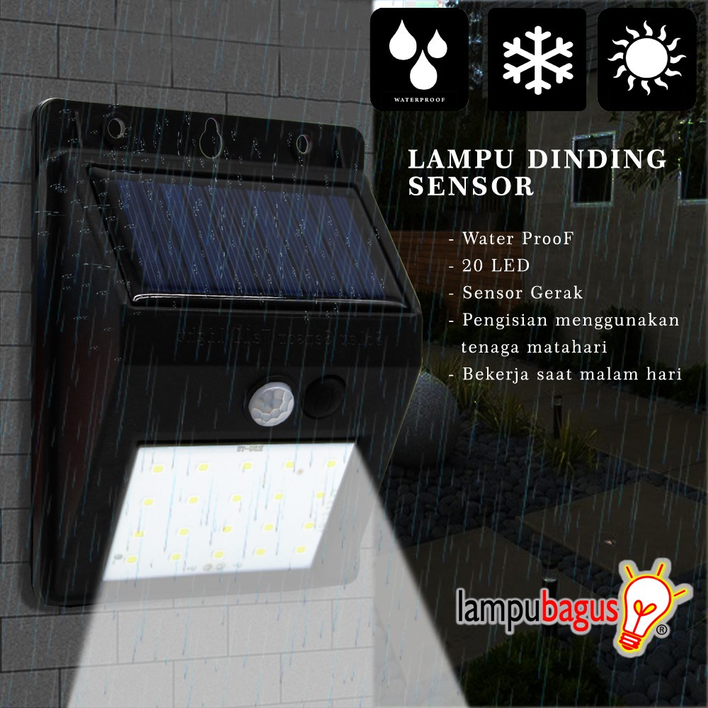 Jual Lampu Dinding Solar Cell / Lampu Dinding Tenaga Surya Matahari 20 ...