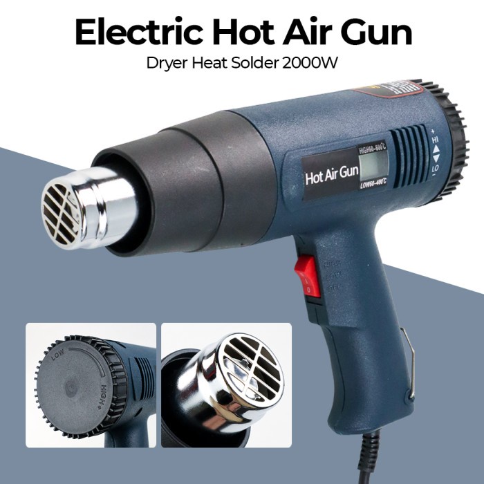 Jual Blower Pemanas Electric Hot Air Gun Dryer Heat Solder Thermal 300W ...
