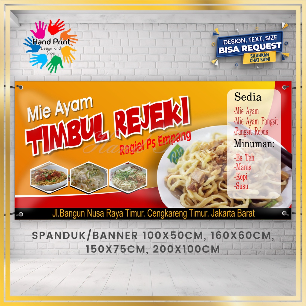 Jual Cetak SPANDUK / BANNER MMT Bakso Bubur Ayam Fried Chicken Tahu ...