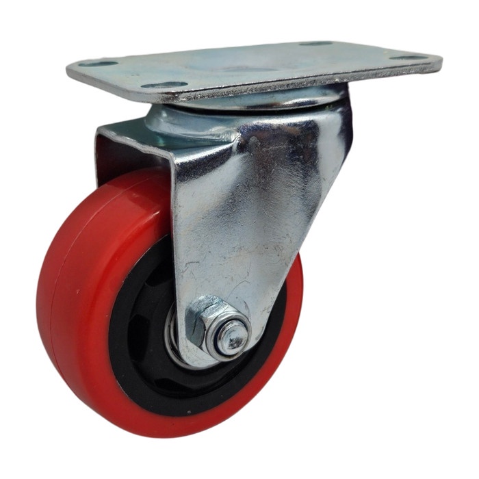Jual Roda Caster 3 inch Roda Troli / Troly / Trolly PVC Merah 3 inch ...