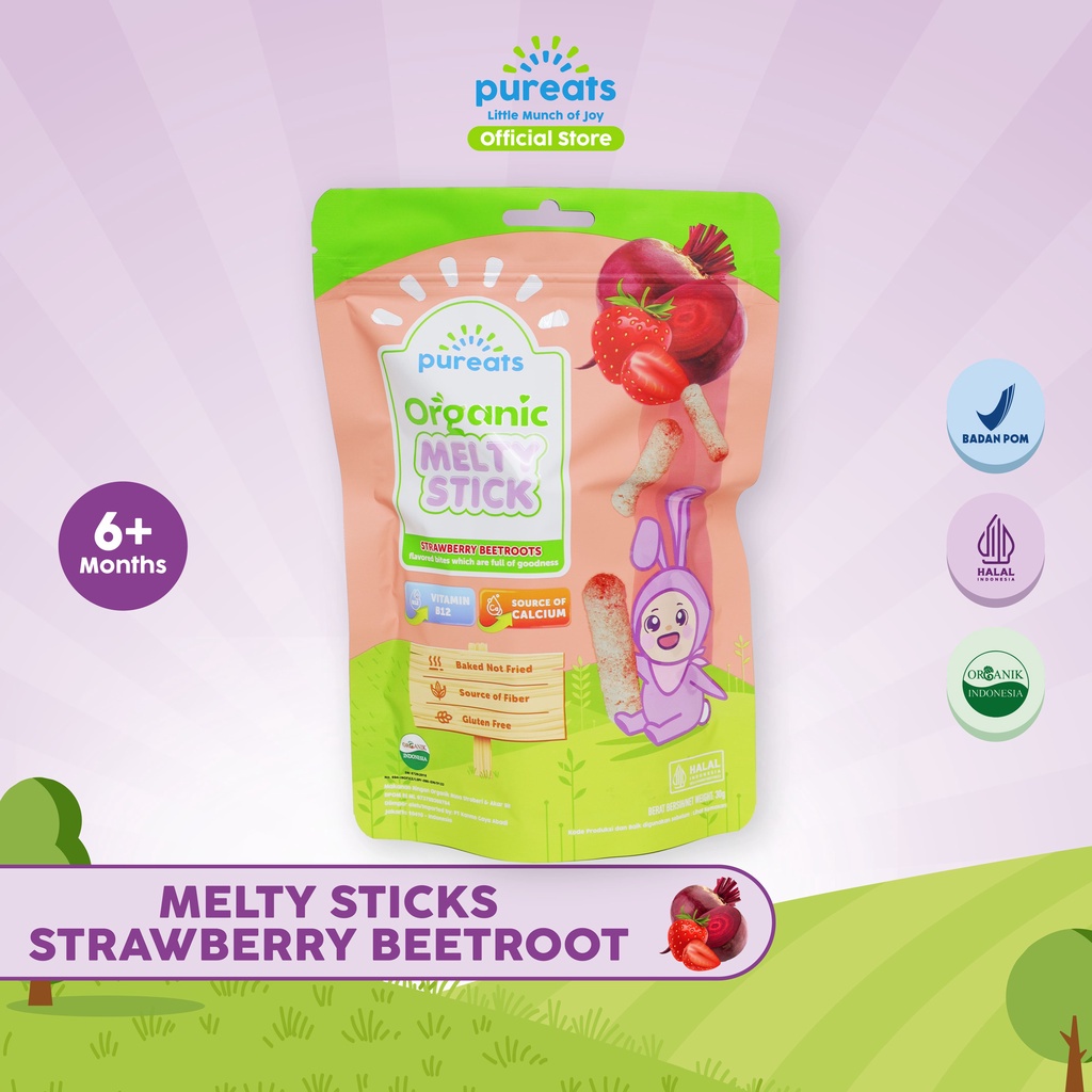 Jual Pureats Organic Melty Stick (Snack Lumer di Mulut Rasa Sayur dan Buah Camilan Sehat Alami ...