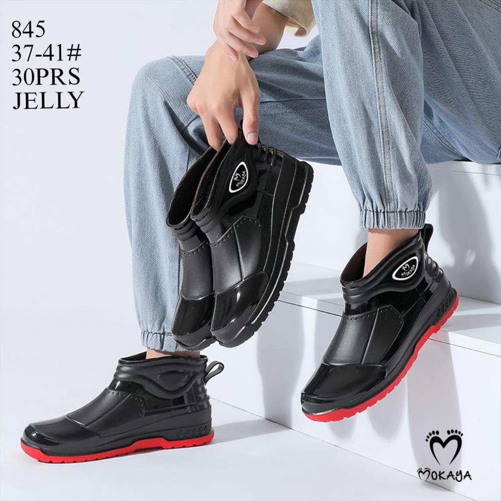 Jual Sepatu Boot Pria Karet Pendek Motif Garis Mokaya Anti Slip Super ...