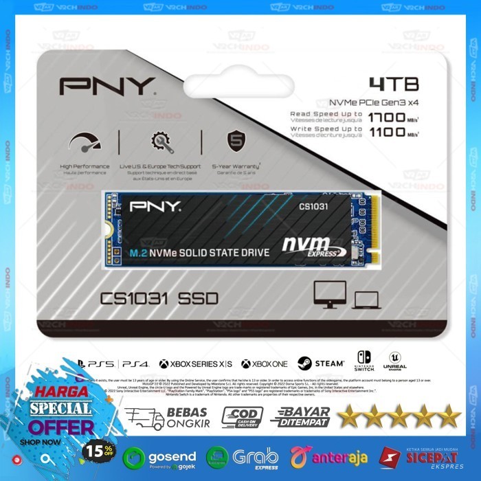 Jual SSD NVMe M.2 PNY CS1031 PCIe | SSD Nvme M2 PNY CS-1031 2080 PCIe ...