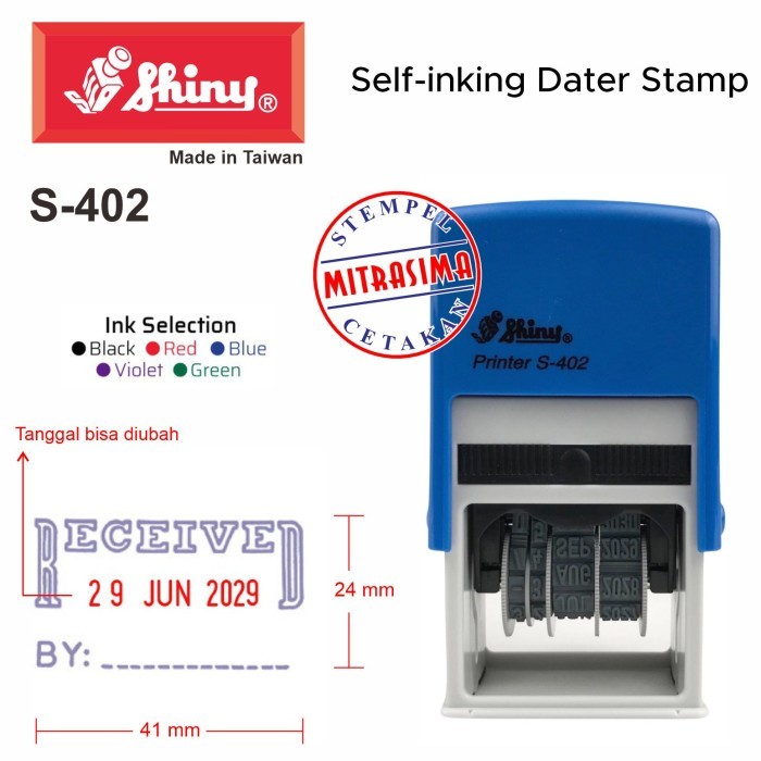 Jual Stempel Shiny S-402 Received dengan tanggal S402 Tipe S 402 ...