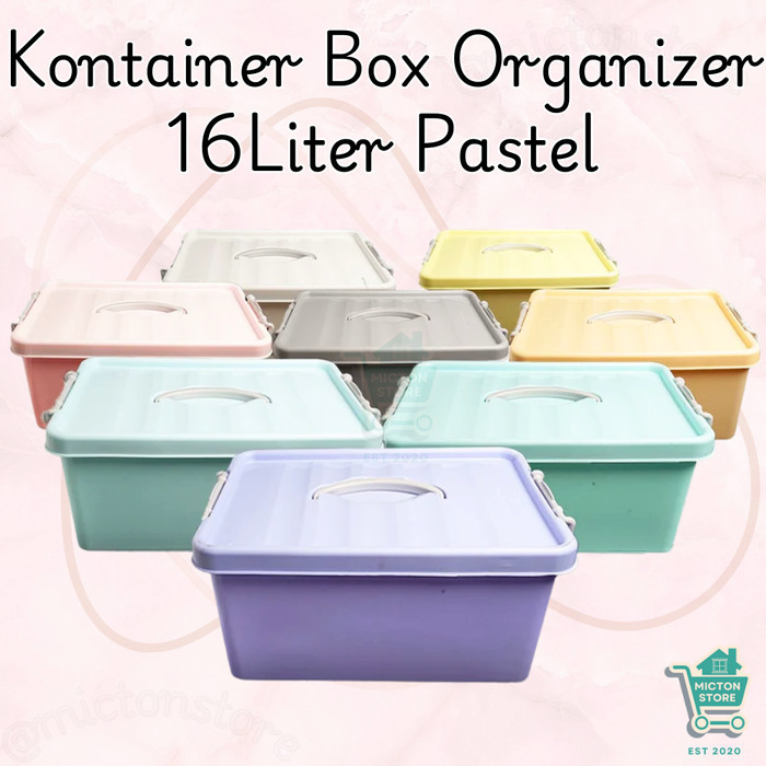 Jual BUNTON Kontainer Box Organizer 16L Pastel Premium Kotak ...
