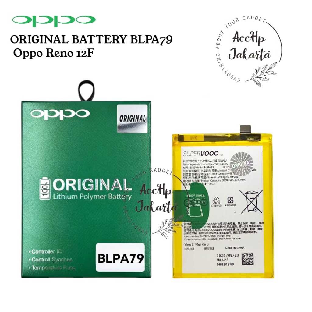 Jual BATTERY BATU BATRE BATRAI BATERAI Oppo Reno 12F BLP A79 i BLPA79 100% ORIGINAL (DISTRIBUTOR ...