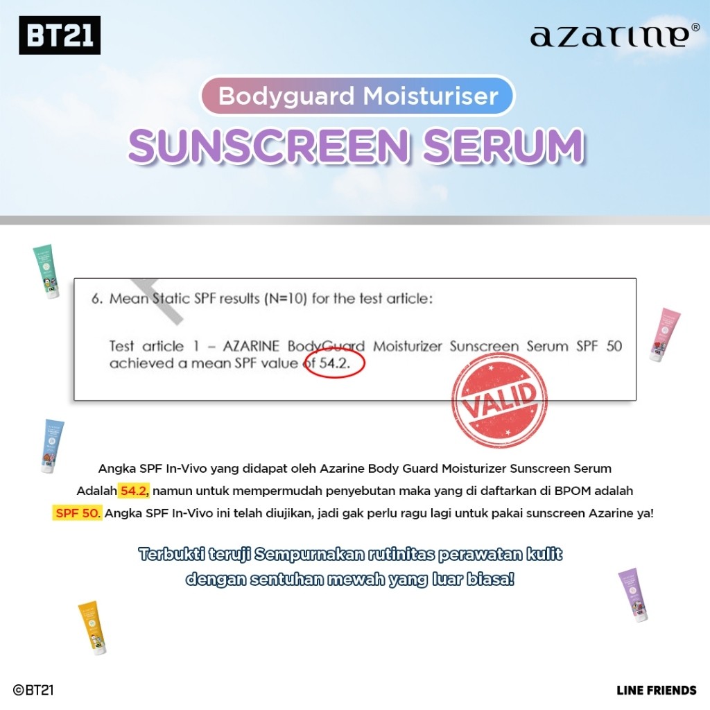 Jual EXP 2027 Sunscreen Azarine Body Guard Moisturizer Sunscreen Serum ...