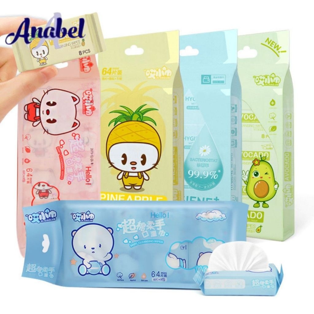 Jual Tisu Basah Mini Karakter 1 Pack 8 Pcs / Tissue Basah Mini ...