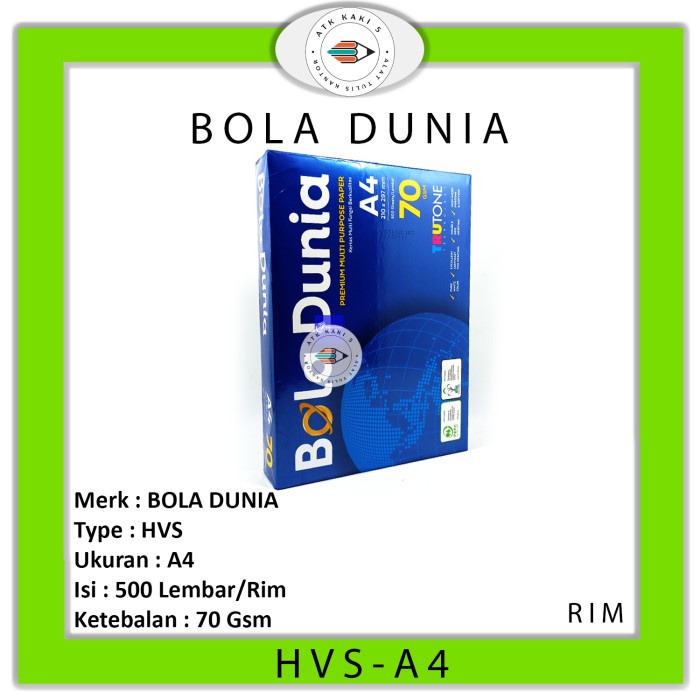 Jual BOLA DUNIA - Kertas A4 70 Gram Office Paper Print - Rim | Shopee ...