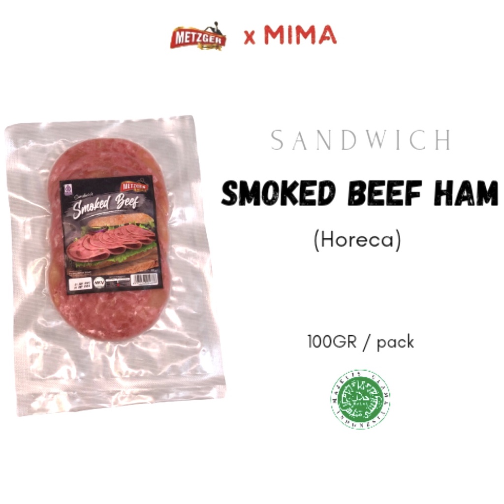 Jual Metzger Sandwich Smoked Beef Ham Sapi halal (Horeca)100gr | Shopee ...