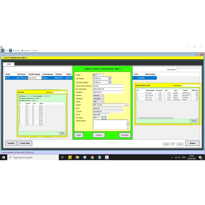 Jual New Source Code aplikasi pemesanan tiket kapal laut Java Desktop ...
