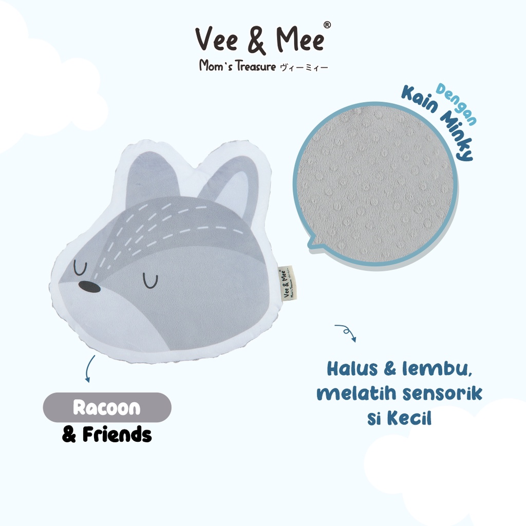 Jual Vee And Mee Bantal Print Baby Raccoon & Friend Series VMB9052 ...