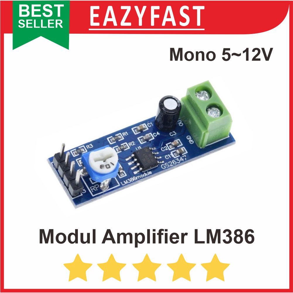 Jual LM386 Mono Audio Power Amplifier Modile Mini 5-12 v Volume Control ...