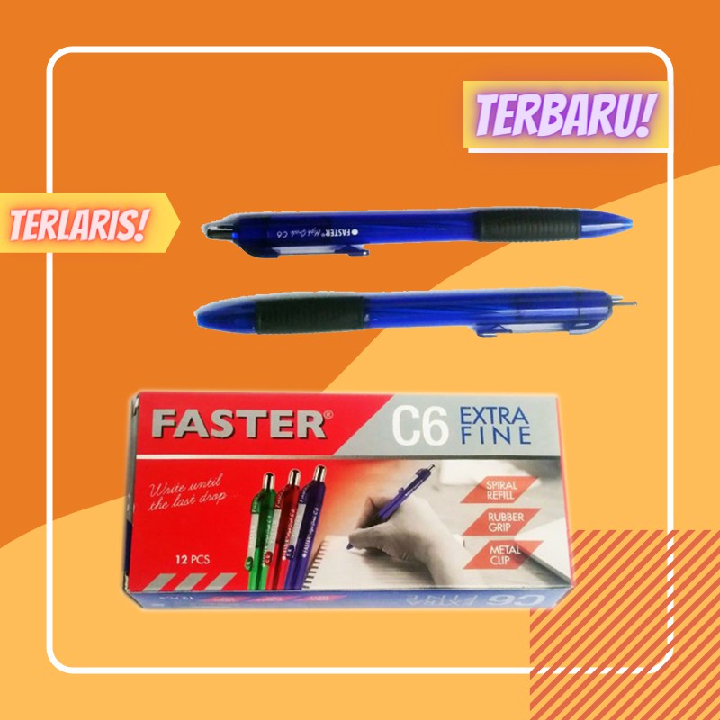 Jual Pulpen Faster C6 - Hitam / GUDANG BUKU MURAH | Shopee Indonesia