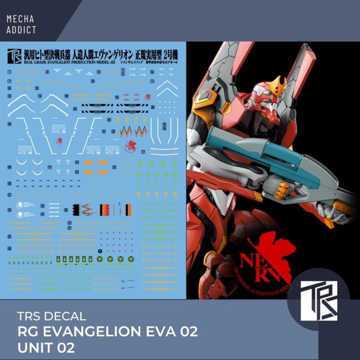 Jual Water Slide Decal RG EVANGELION EVA UNIT 02 by TRS Transamsphere | Shopee Indonesia