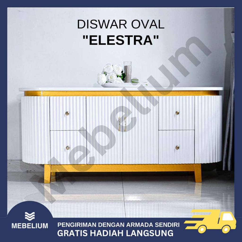 Jual [Custom Made] Bufet Oval Premium Elestra | Diswar Credenza ...