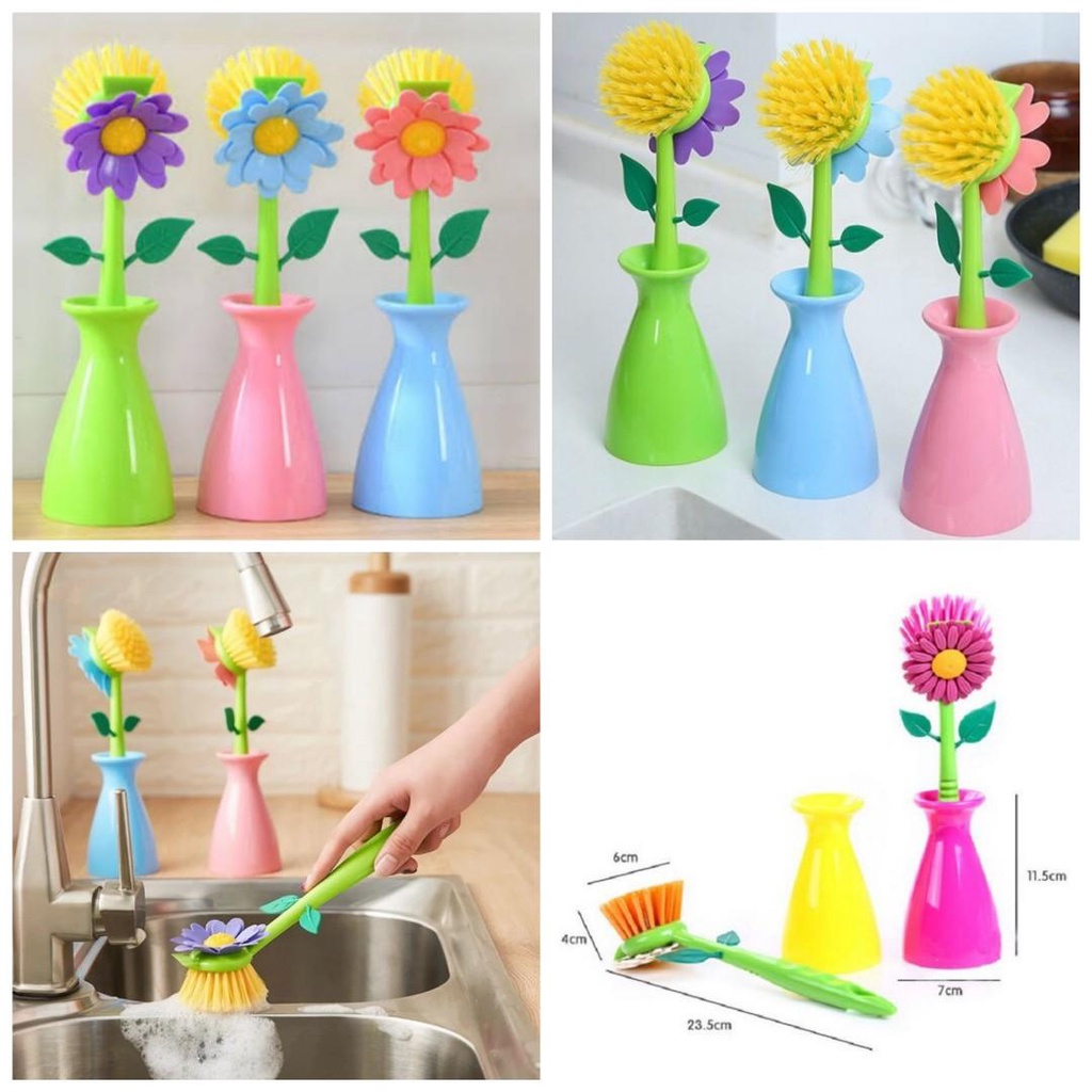 Jual Sikat Bunga Matahari Wastafel Sun Flower Sikat Cuci Piring Panci ...