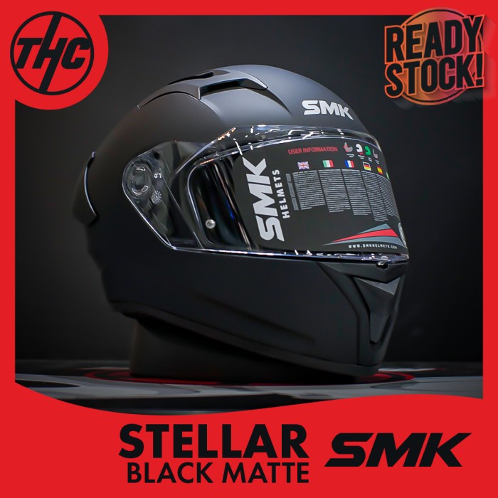 Jual Original Helm Smk Stellar Black Matte Full Face Helmet Smk Bisa ...