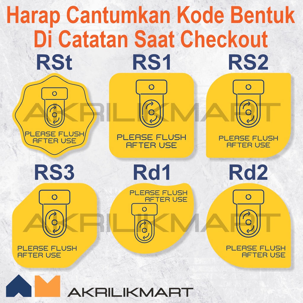 Jual Tulisan Please Flush After Use Acrylic Tempel Dinding PapanAkrilik ...