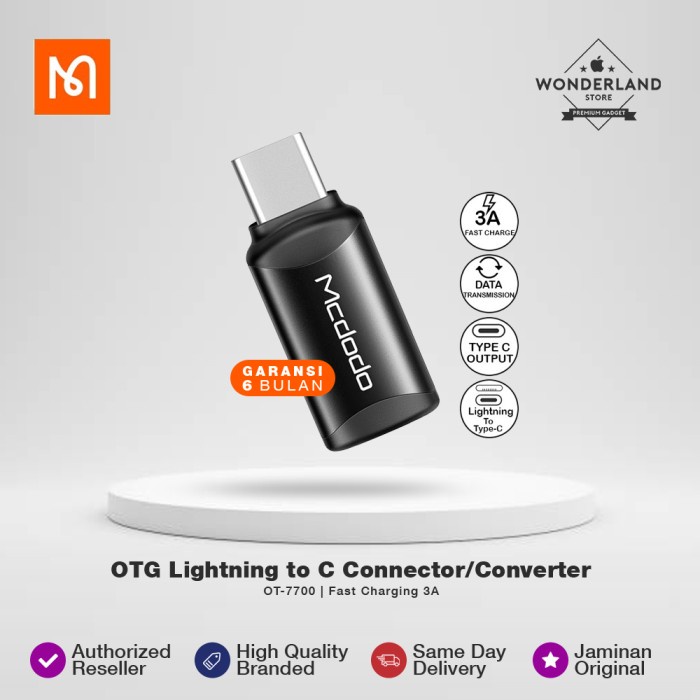 Jual Mcdodo OTG Lightning to C Connector/Converter Fast Charging 3A OT ...