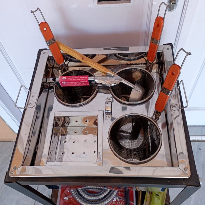 Jual dandang mie ayam 3 lubang fullset boot meja besi lengkap/panci mie ...