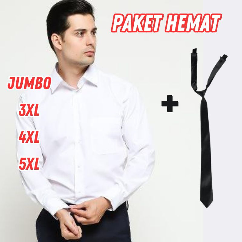 Jual Kemeja putih pria lengan panjang+Dasi/kemeja putih pria/Kemeja ...