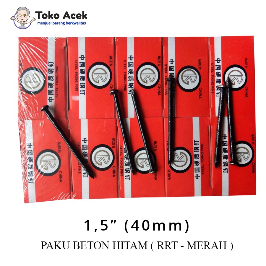 Jual Paku Beton Hitam 1.5 inch - Paku Tembok Hitam RRT 2,5 x 40 mm ...