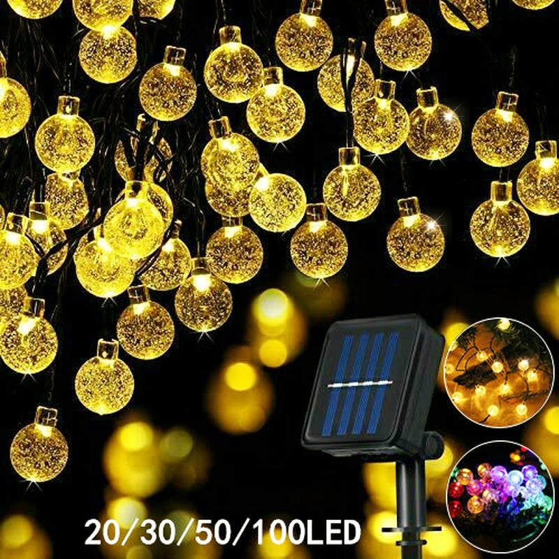 Jual 12M/100LED Lampu String Surya LED Lampu Peri Luar Ruangan Tahan ...
