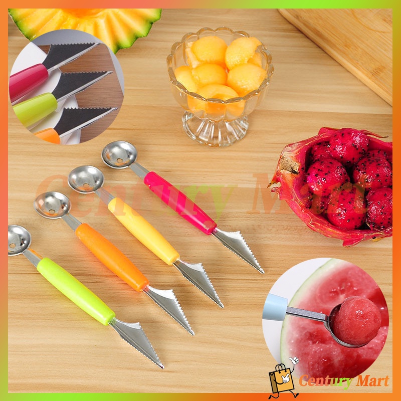 Jual pisau ukir hias buah bulat 2 sisi/Sendok Scoop Buah/stainless ...