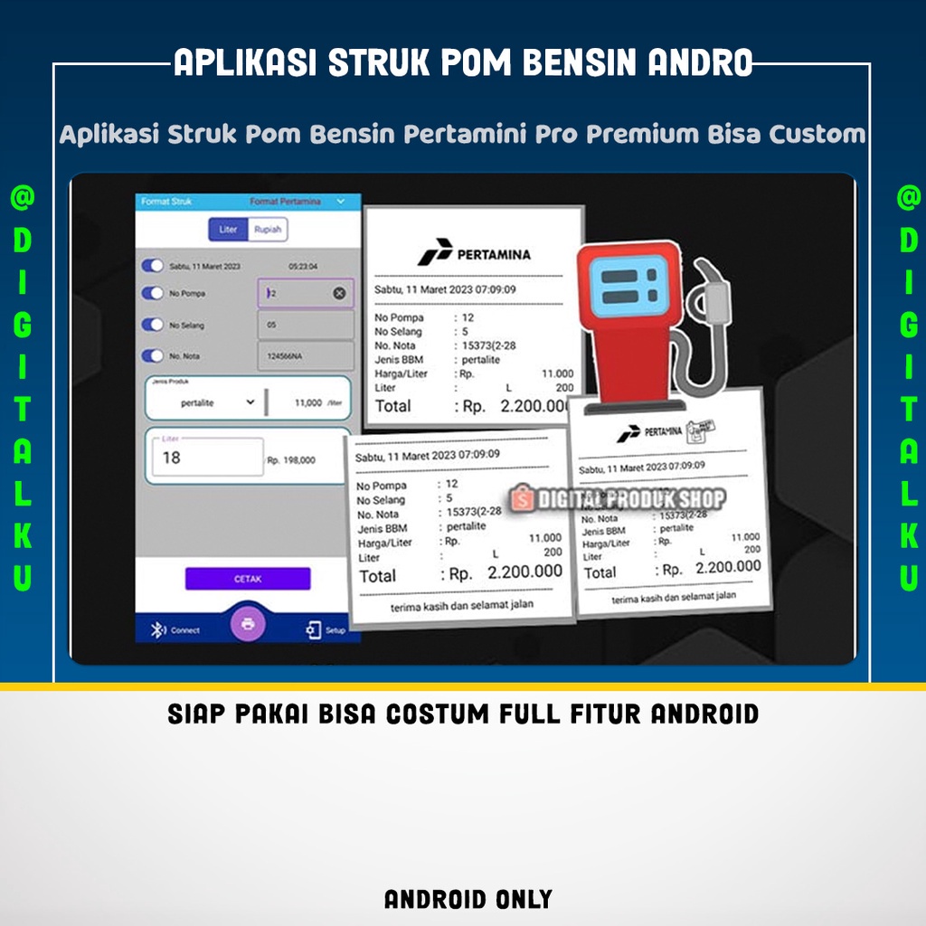Jual Aplikasi Struk Pom Bensin Pertamini Pro Premium Bisa Custom ...