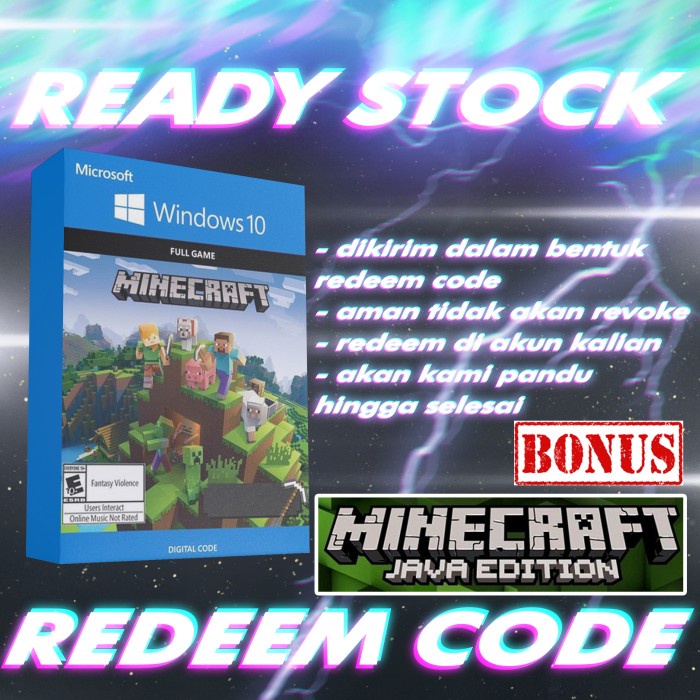 Jual MURAH- Minecraft Windows 10 Edition - PC ORIGINAL - 0c72- 1.2.23 ...