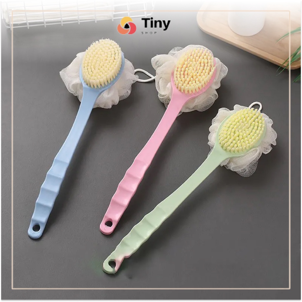 Jual Sikat Mandi 2in1 dengan Shower Puff Alat Mandi Pembersih Punggung ...