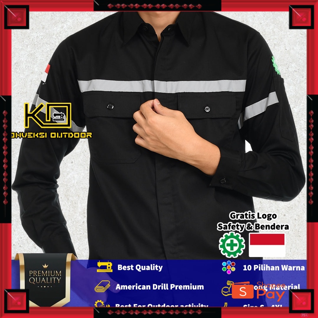 Jual 12.12 SERAGAM SALE / SAFETYOUTDOORMLG KEMEJA WEARPACK BAJU SAFETY K3 OUTDOOR INDOOR ...