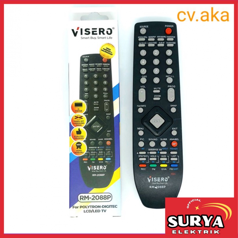 Jual Remote TV LCD / LED Visero / Akko Star Sesuai Untuk Polytron ...