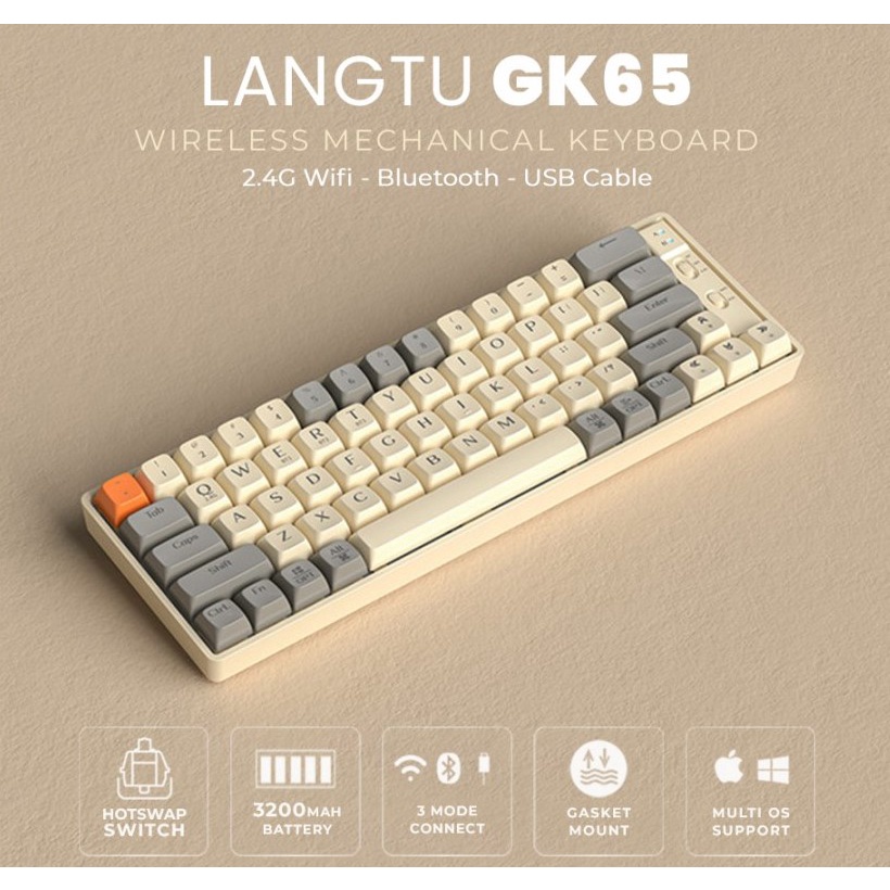 Jual Langtu GK65 Wireless Mechanical Keyboard Bluetooth & Hotswap ...